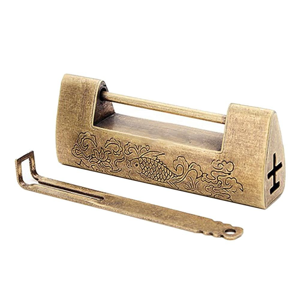 Leke Antique Brass Padlock: Vintage Chinese Design for Jewelry Boxes ...