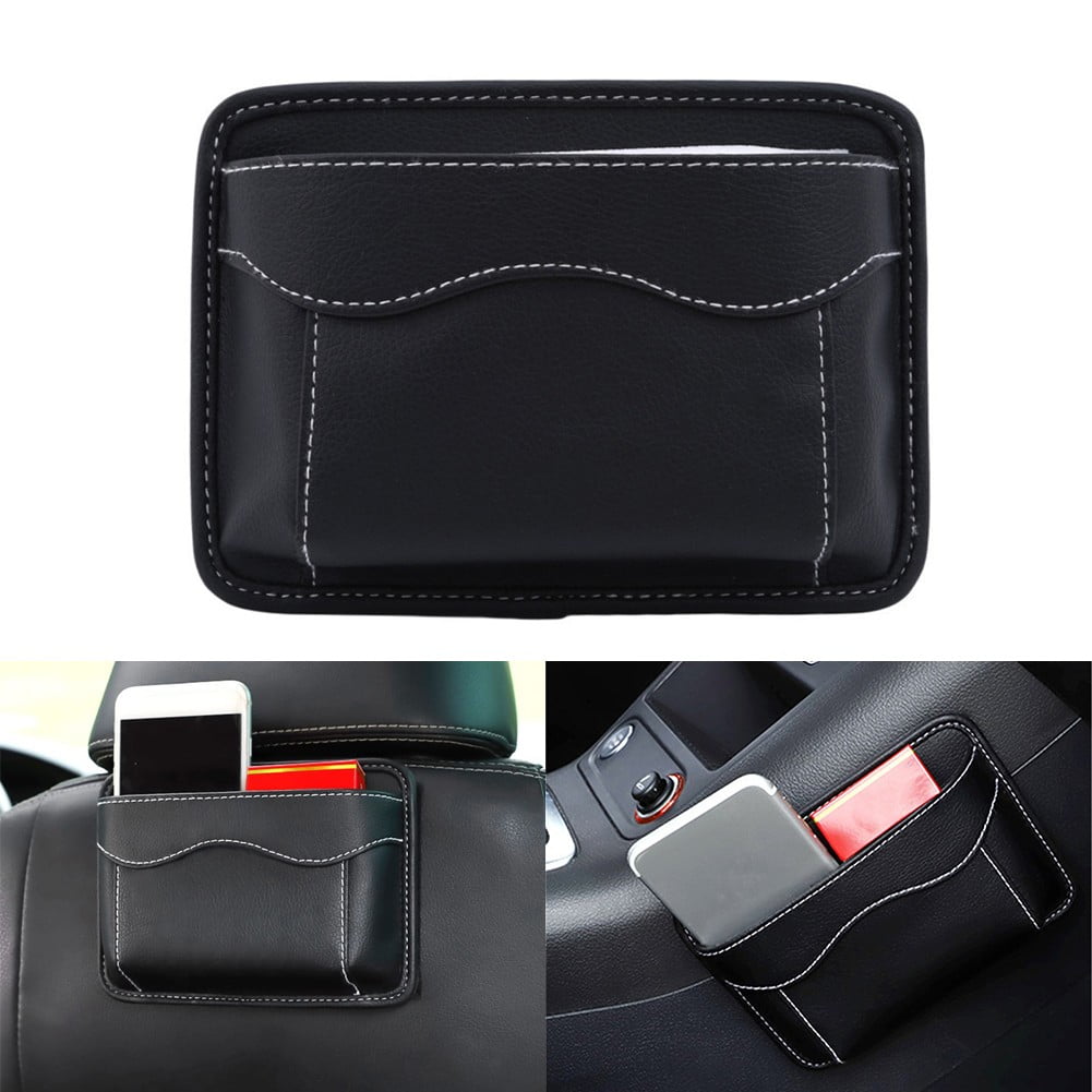 Leke Car Seat Side Pocket Organizer, PU Leather Mini Storage Bag for ...