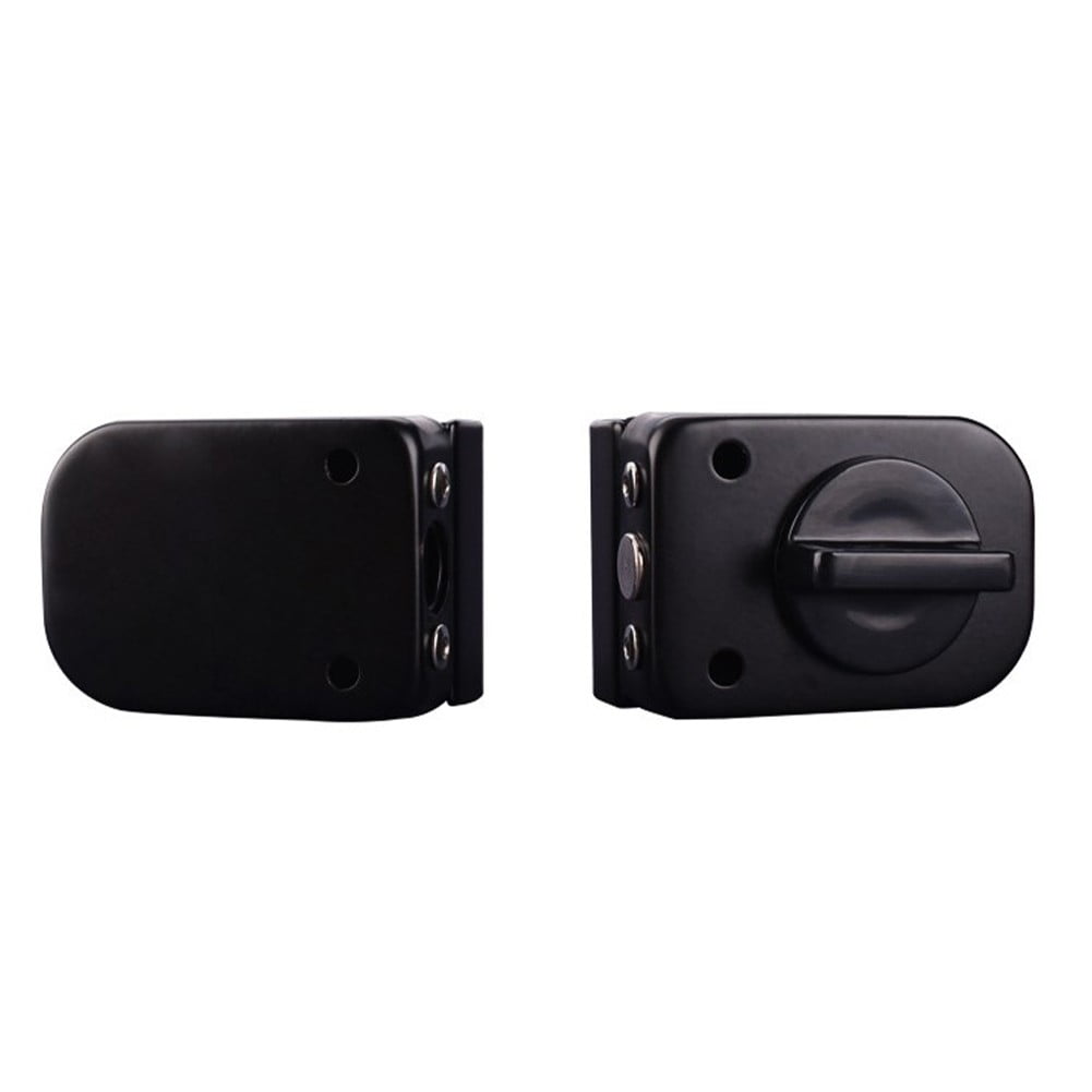 Leke Black Glass Door Lock Stainless Steel No Punching Sliding Control ...