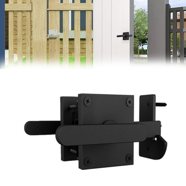 Leke Wooden door latch Garden door latch Barn door black aluminum ...