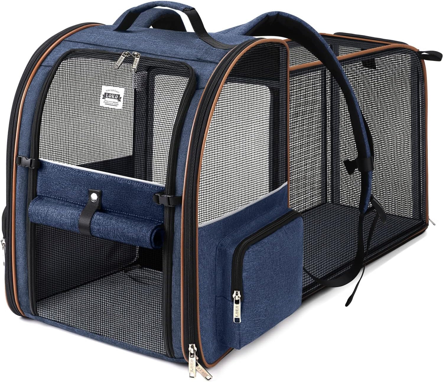 Lekebobor Extra Large Cat Backpack Carrier Expandable Pet Carrier ...