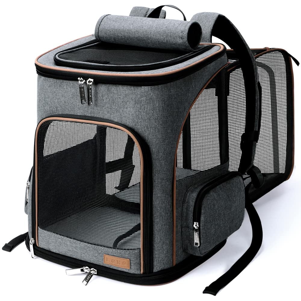 Lekesky - Expandable Pet Carrier Backpack for Medium Dogs & Large Cats ...