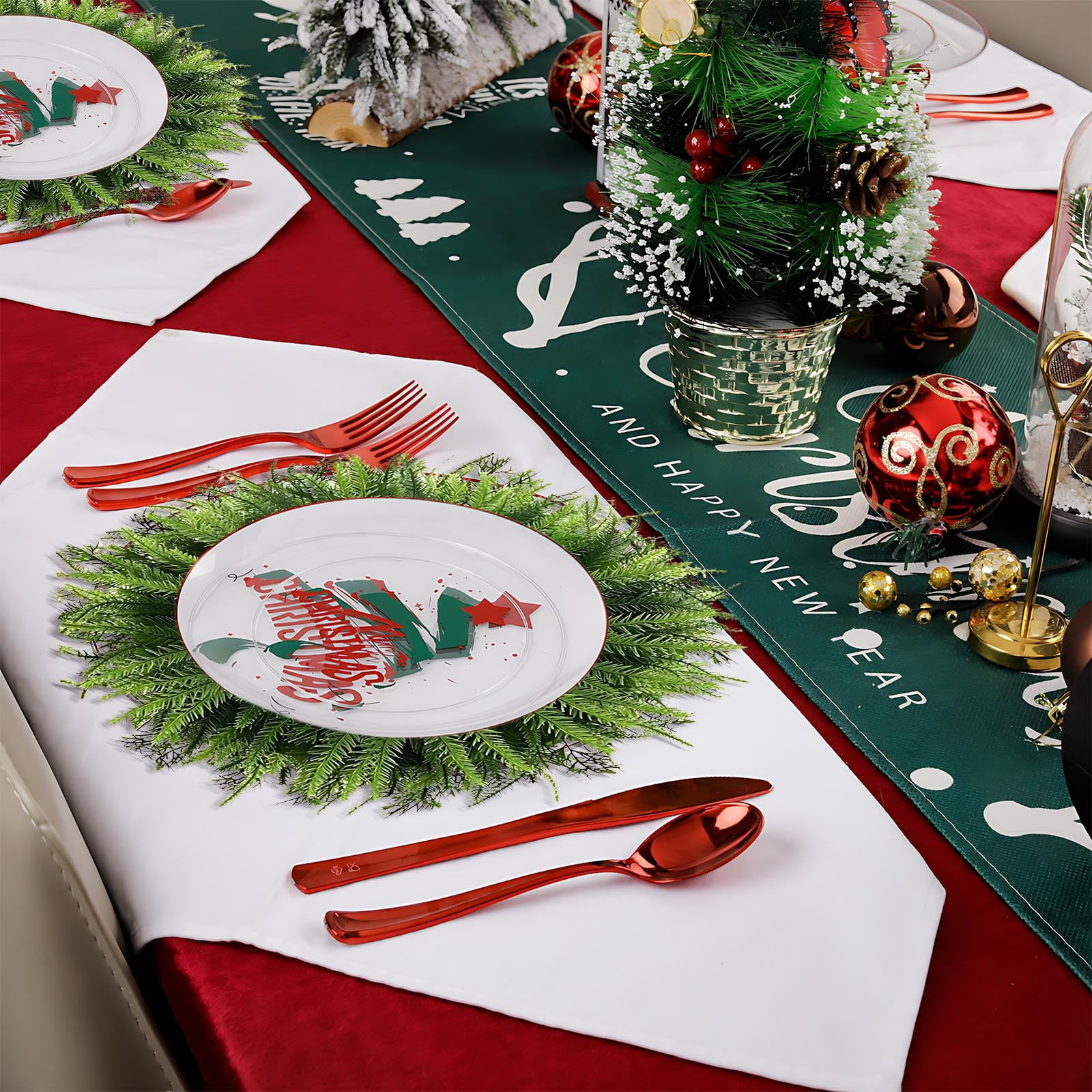 Lekihaqq 1 Packs Faux Cedar Round Placemat Heat-Resistant Table ...