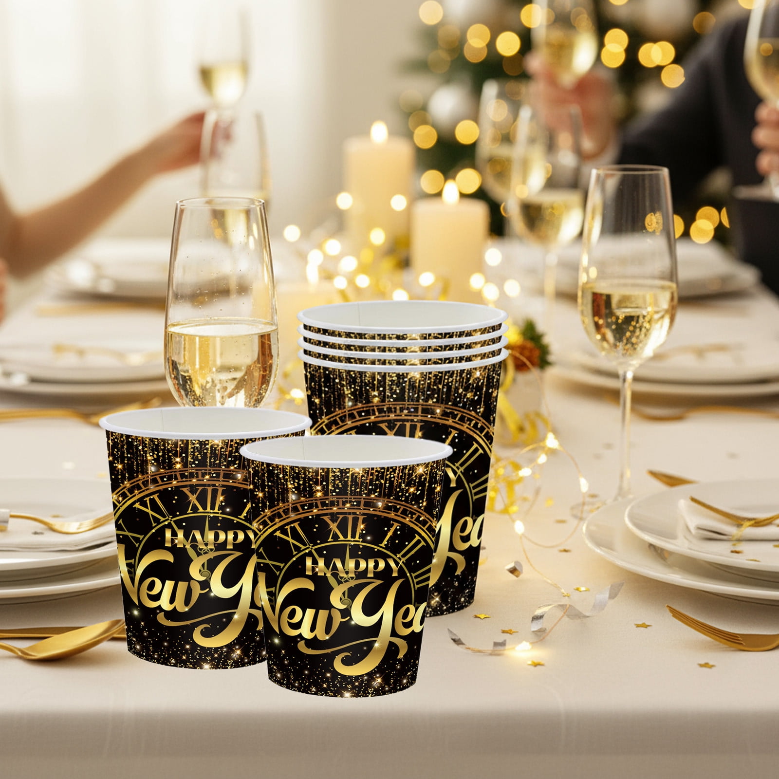 Lekihaqq 1 Packs New Year Party Paper Cups Disposable Holiday ...