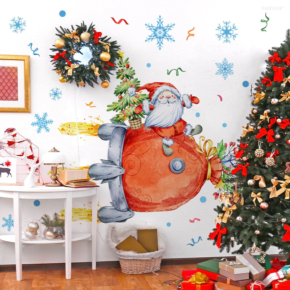 Lekihaqq 2 Packs Christmas Wall Decals for Room Decor, Self-Adhesive ...
