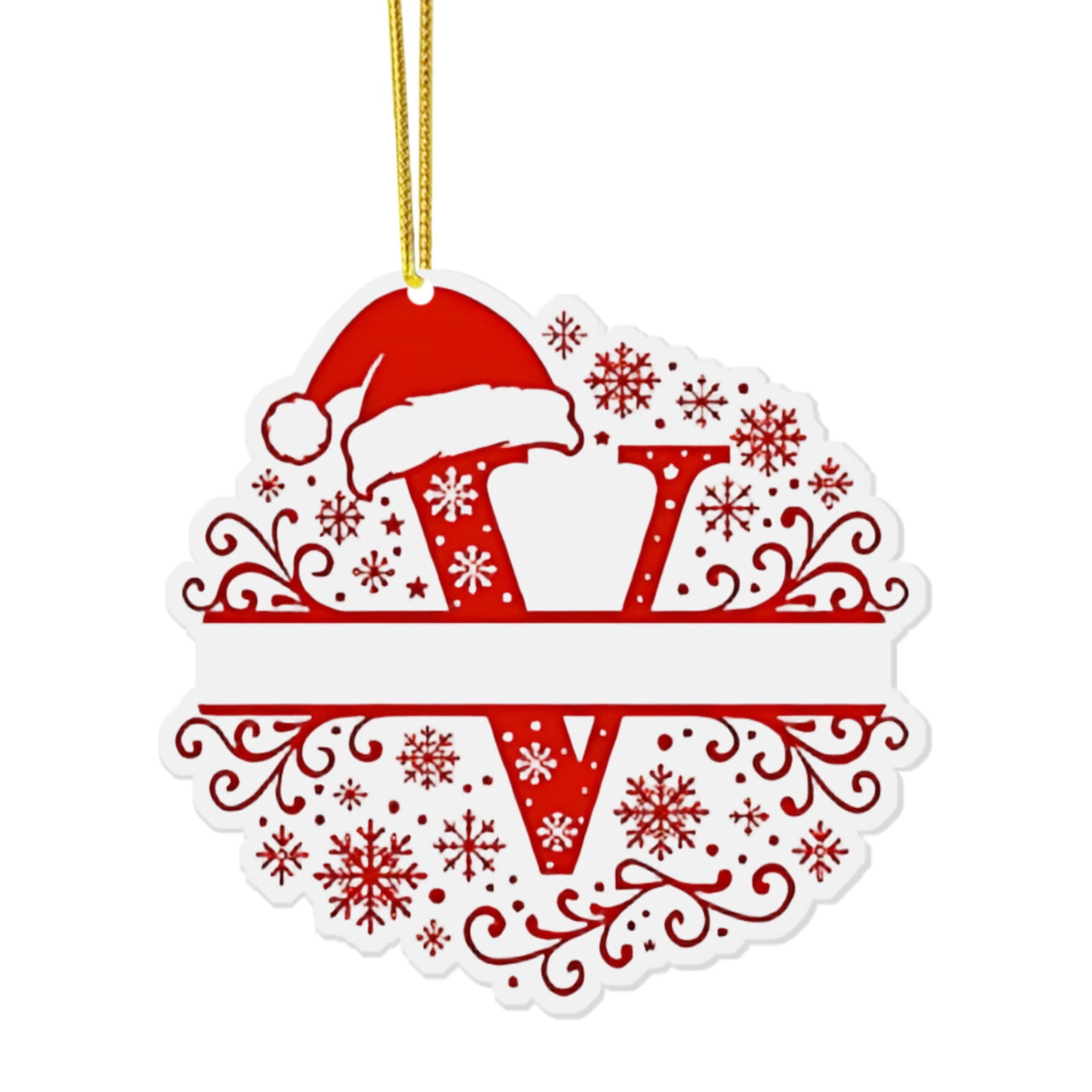 Lekihaqq Christmas Ornaments Letters 26 Alphabet Acrylic Pendants Santa ...