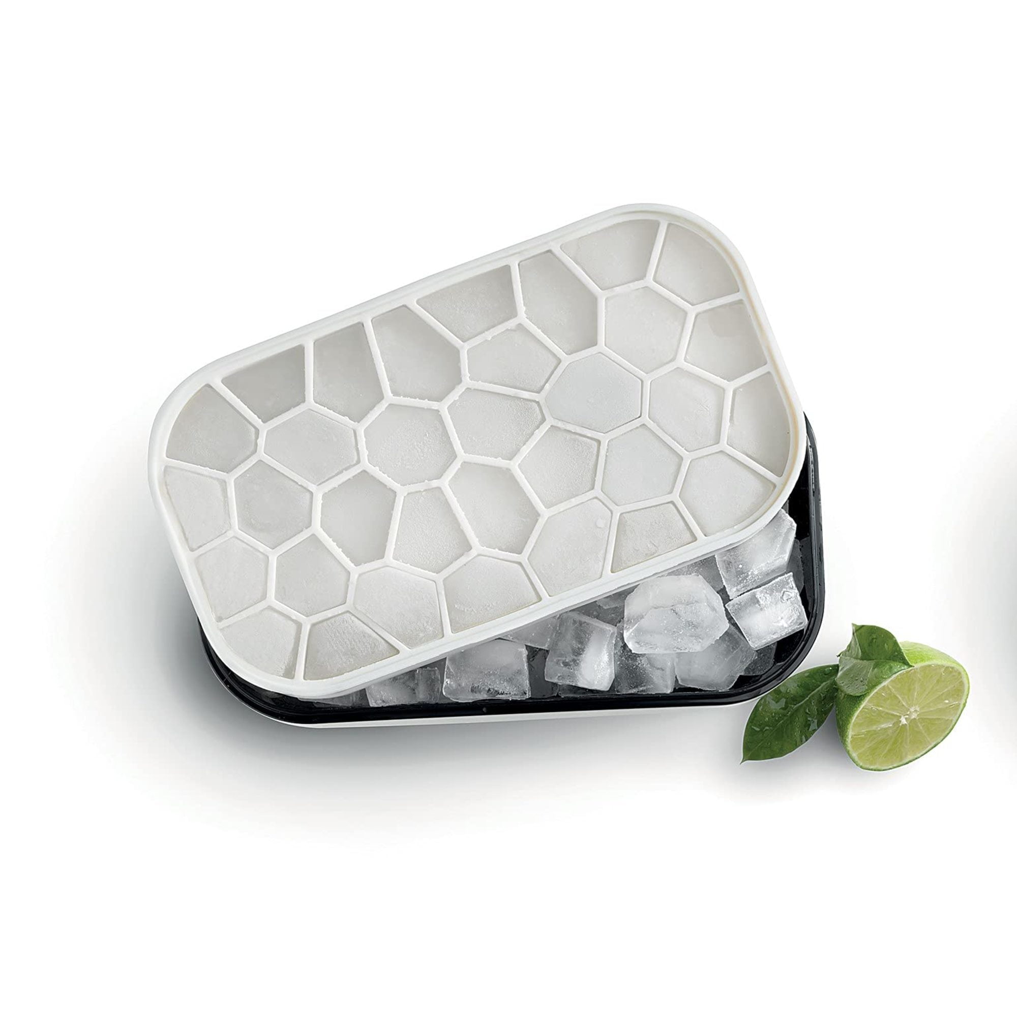 Lekue Ice Box, White Ice Cube Tray with Silicone Lid, Large Capacity ...