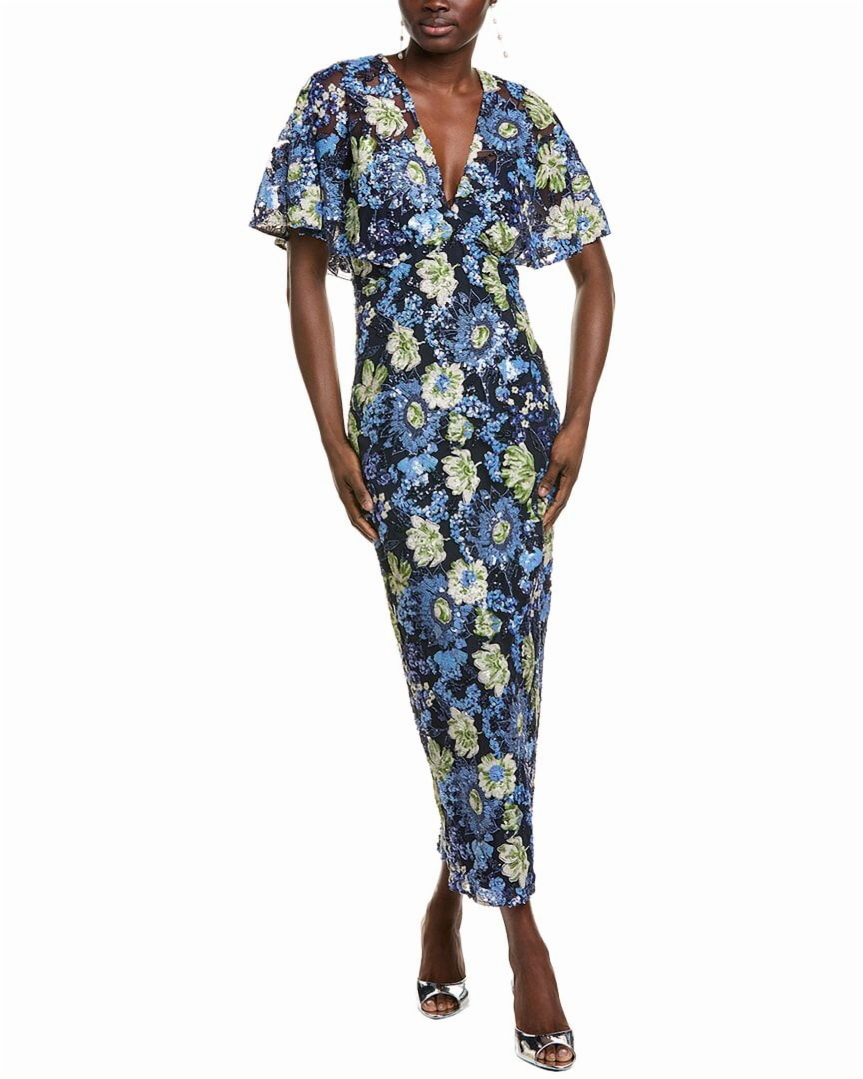 Lela Rose womens Sequin Embroidered Column Gown, 6, Blue - Walmart.com