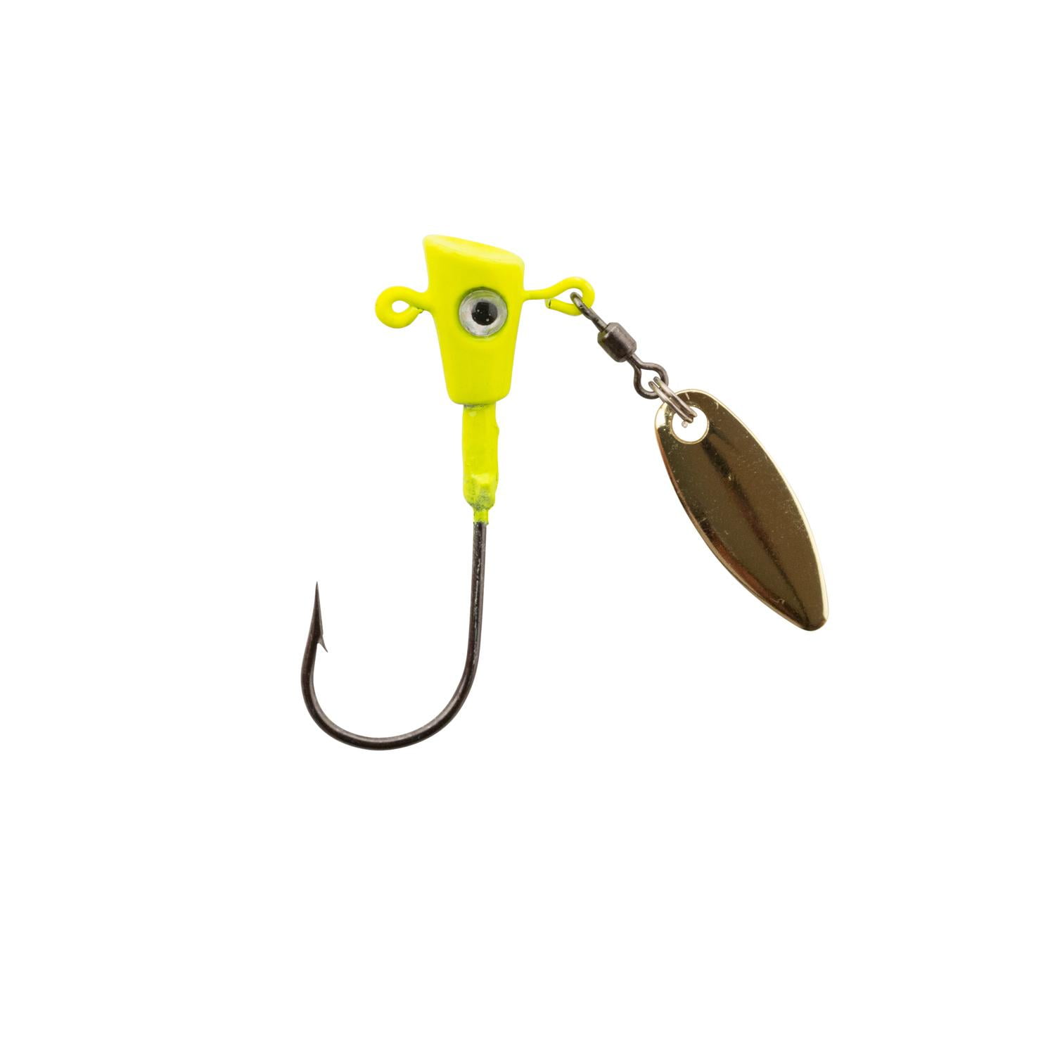 Leland's Lures 17404 Fin Spin Chartreuse 1/8oz Jighead Fishing Lures (3 ...
