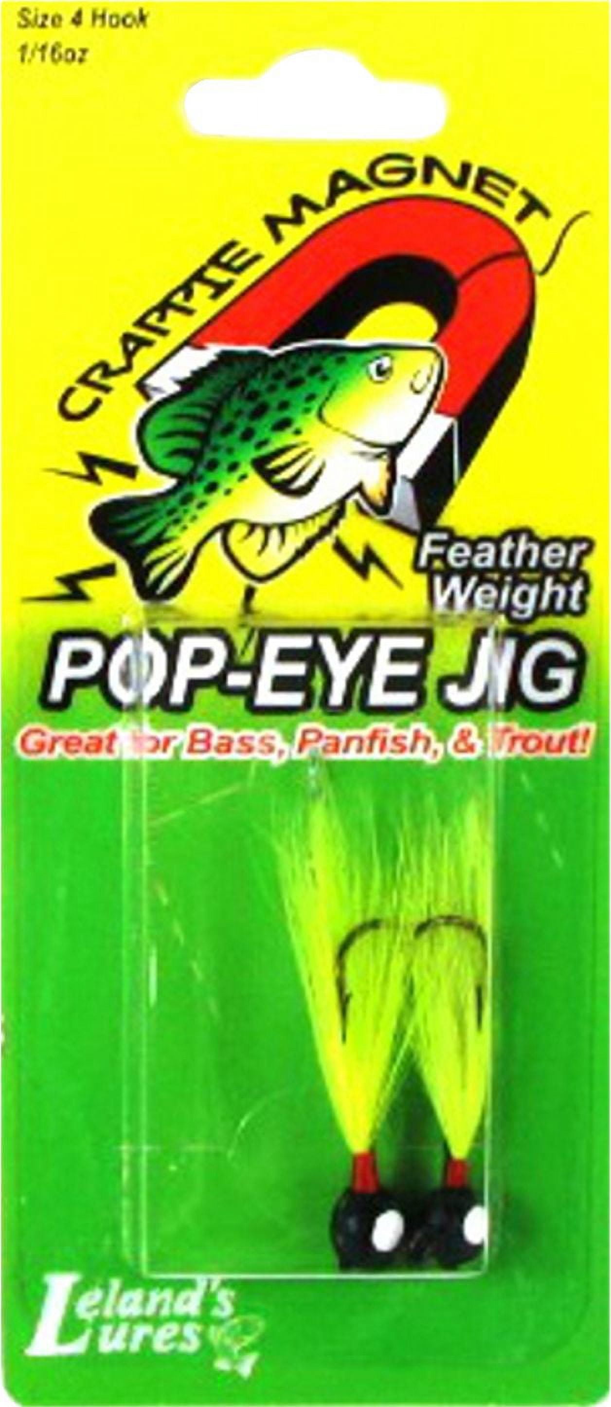 Leland Lures Crappie Magnet Pop-Eye Jigs - Chartreuse - Walmart.com