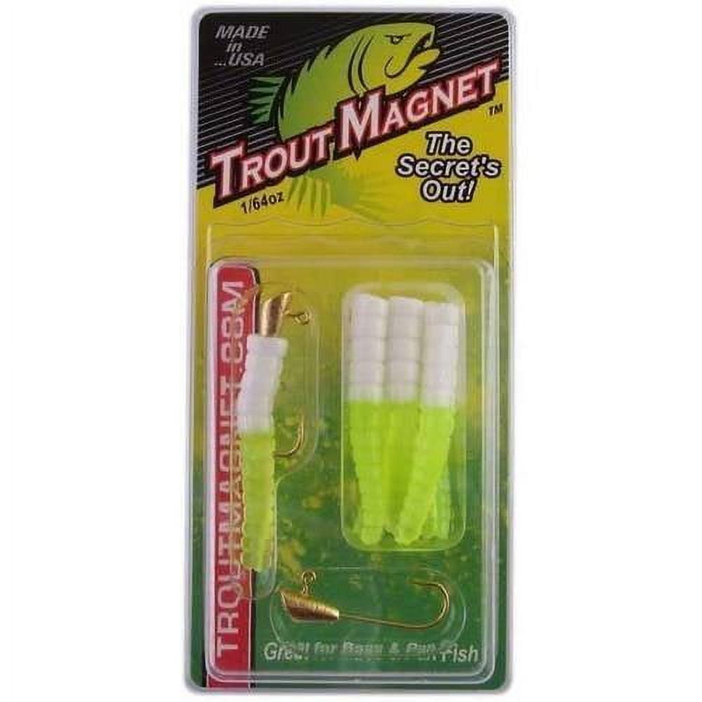 Leland Lures, Trout Magnet, 1/64 oz Softbait, White/Chartreuse ...