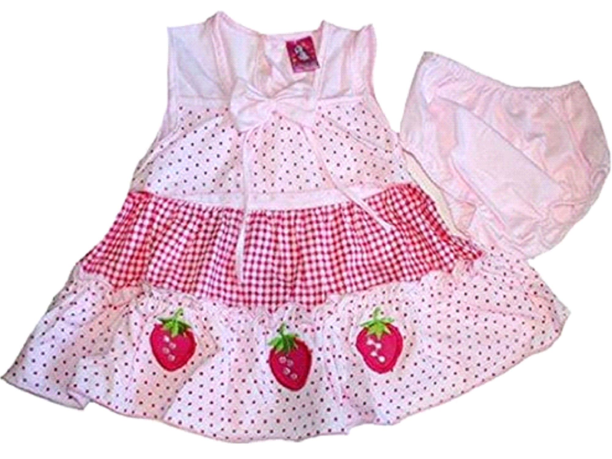 Lele Baby Girls Pink Polka Dot Dress & Diaper Cover - 9 Months ...