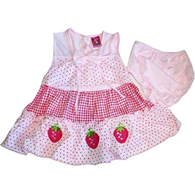 Lele Baby Girls Pink Polka Dot Dress & Diaper Cover - 9 Months ...