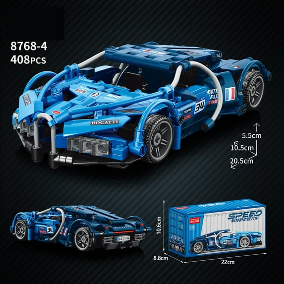 Lele Brothers Technology Power Racing Car Assembly Model Boy Assembly ...