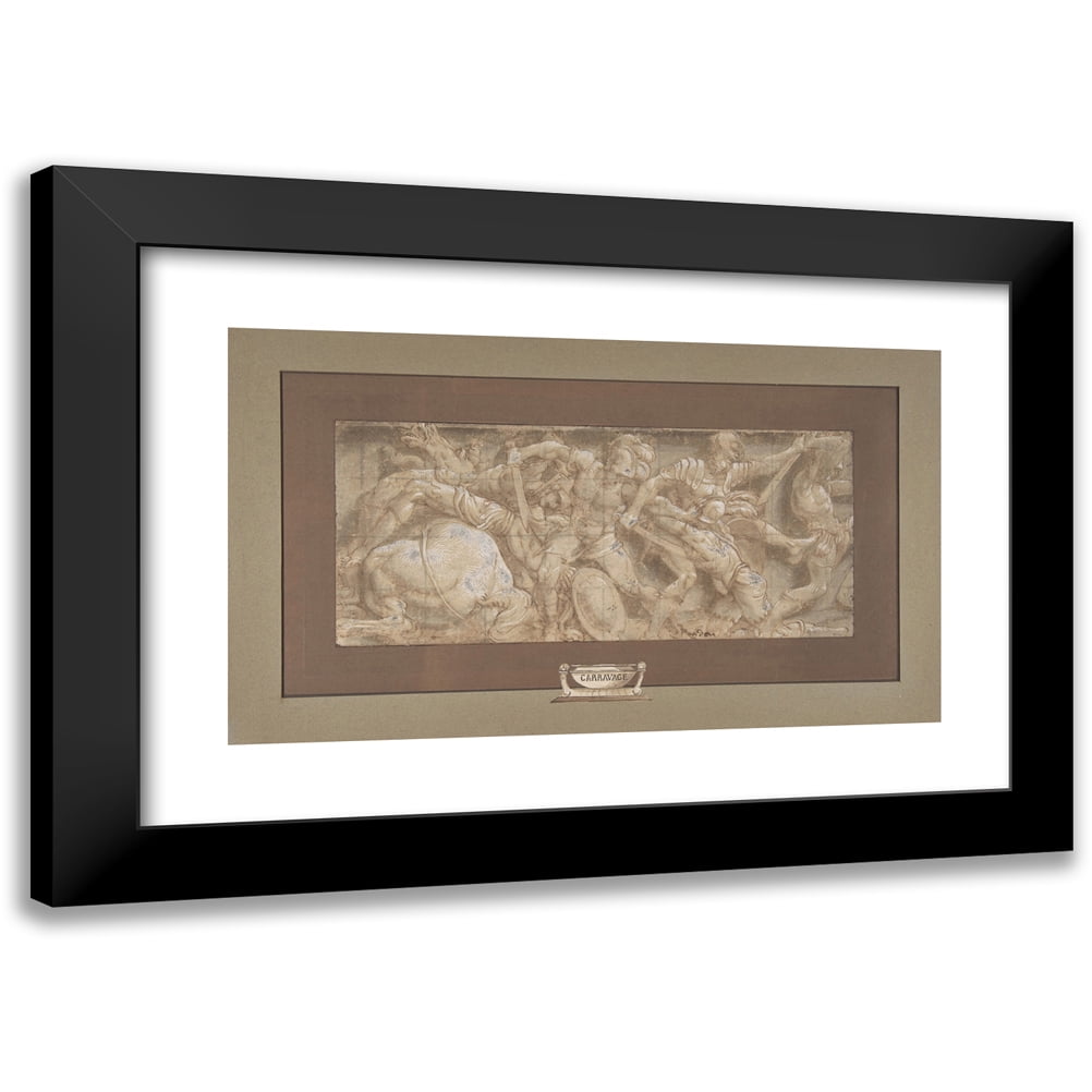 Lelio Orsi 24x16 Black Modern Framed Museum Art Print Titled - Battle ...