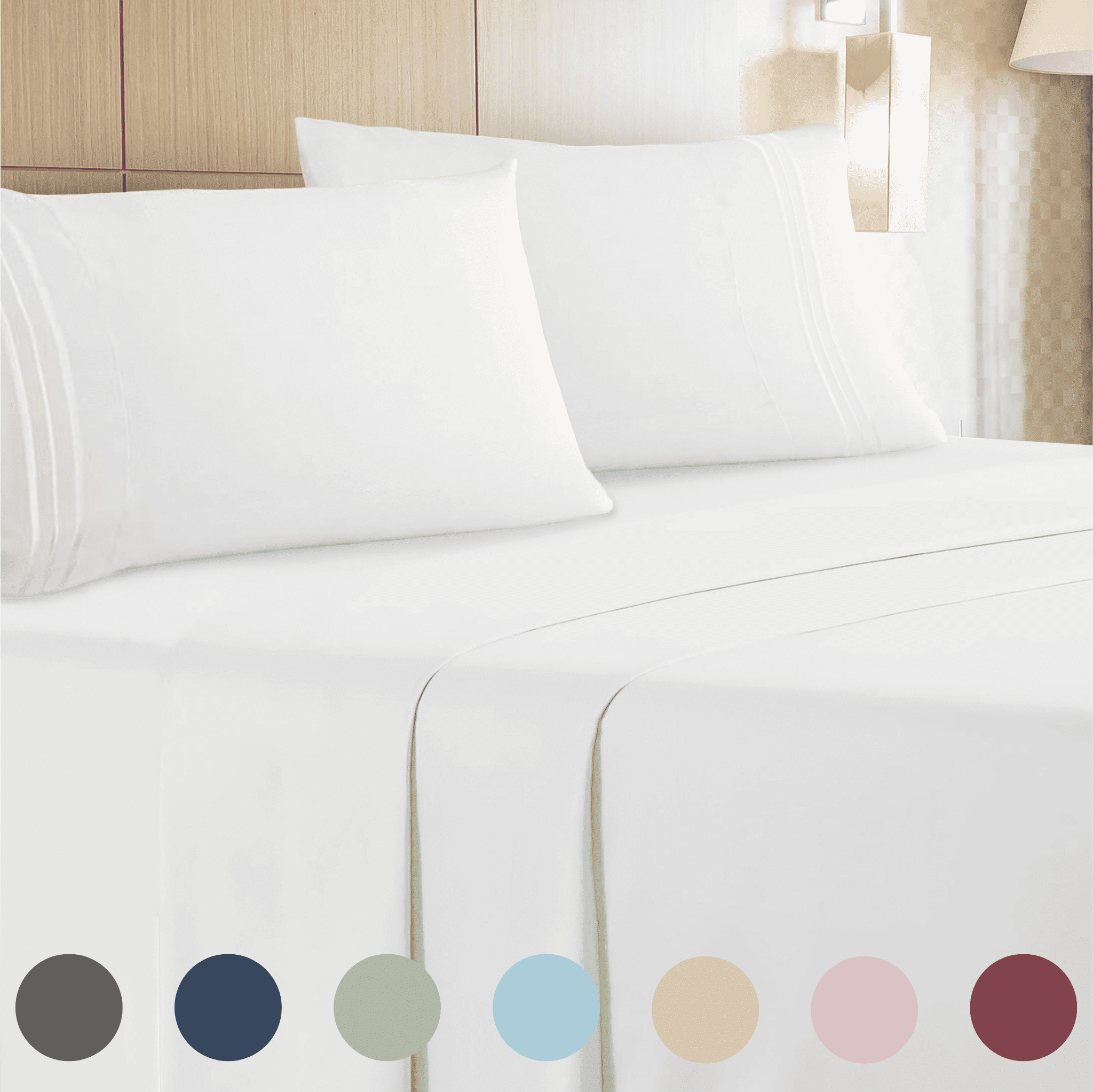 Leluxe Home Microfiber Deep Pocket Sheet Set Queen Soft & Breathable ...