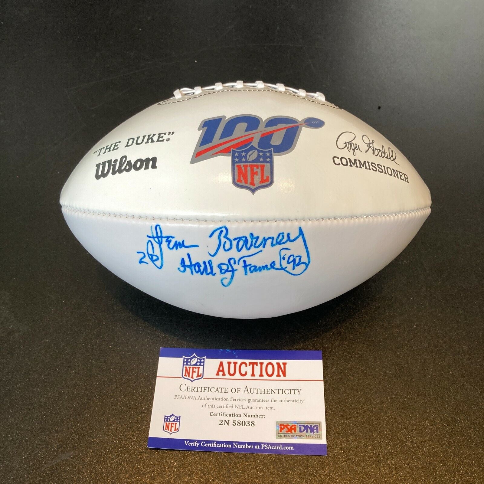 Lem Barney HOF 1992 Signed Wilson Official NFL Football PSA DNA COA ...