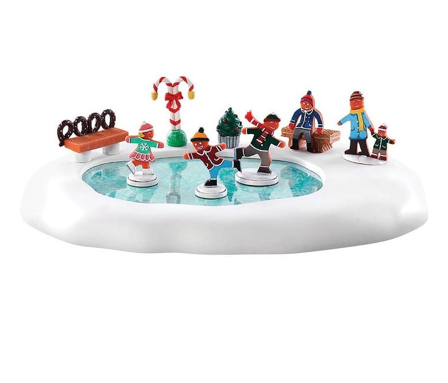 Lemax Christmas Gingerbread Skating Pond, Multicolored Resin, Battery ...