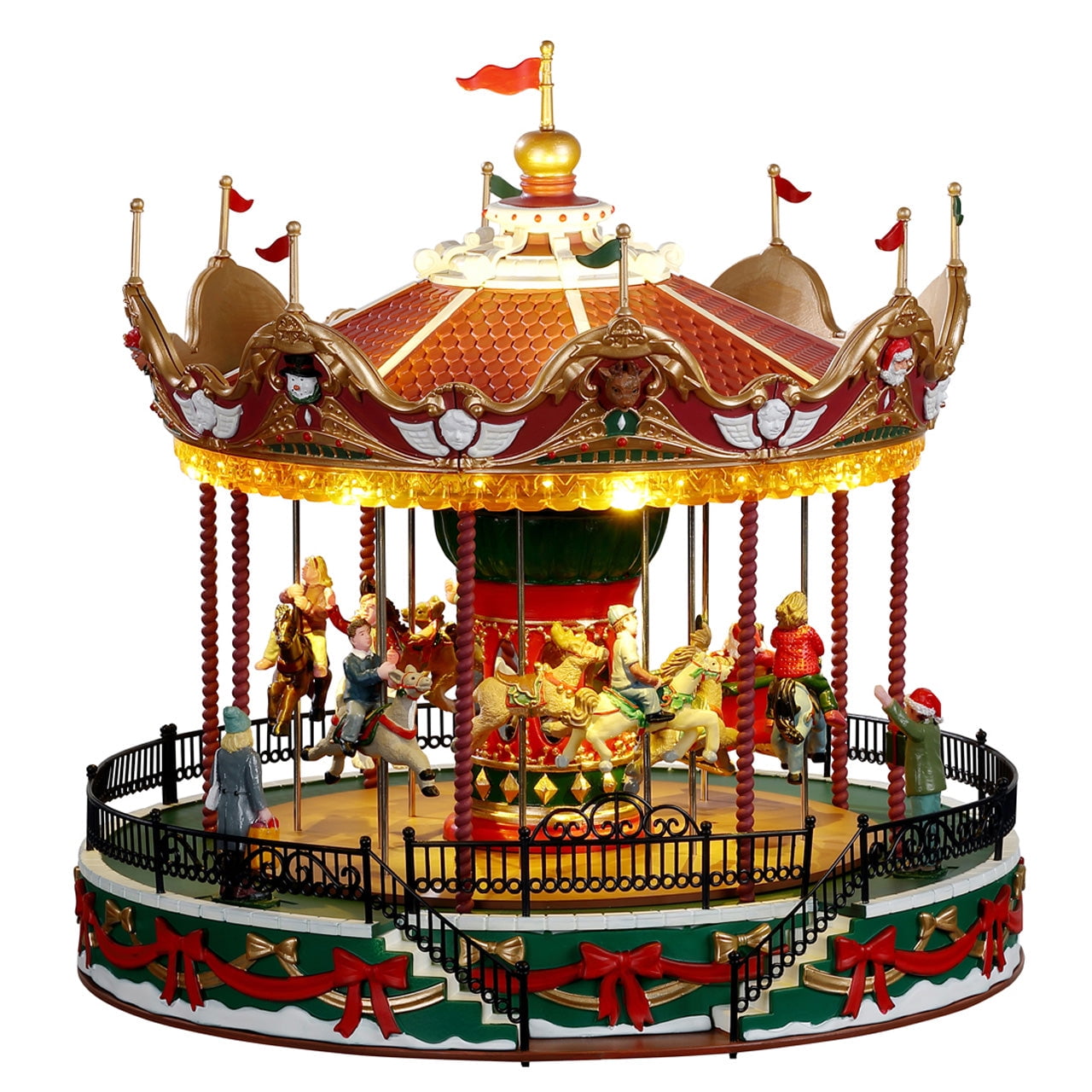 Santa's Carousel Decoration with Revolving Animals and Volume Control ...