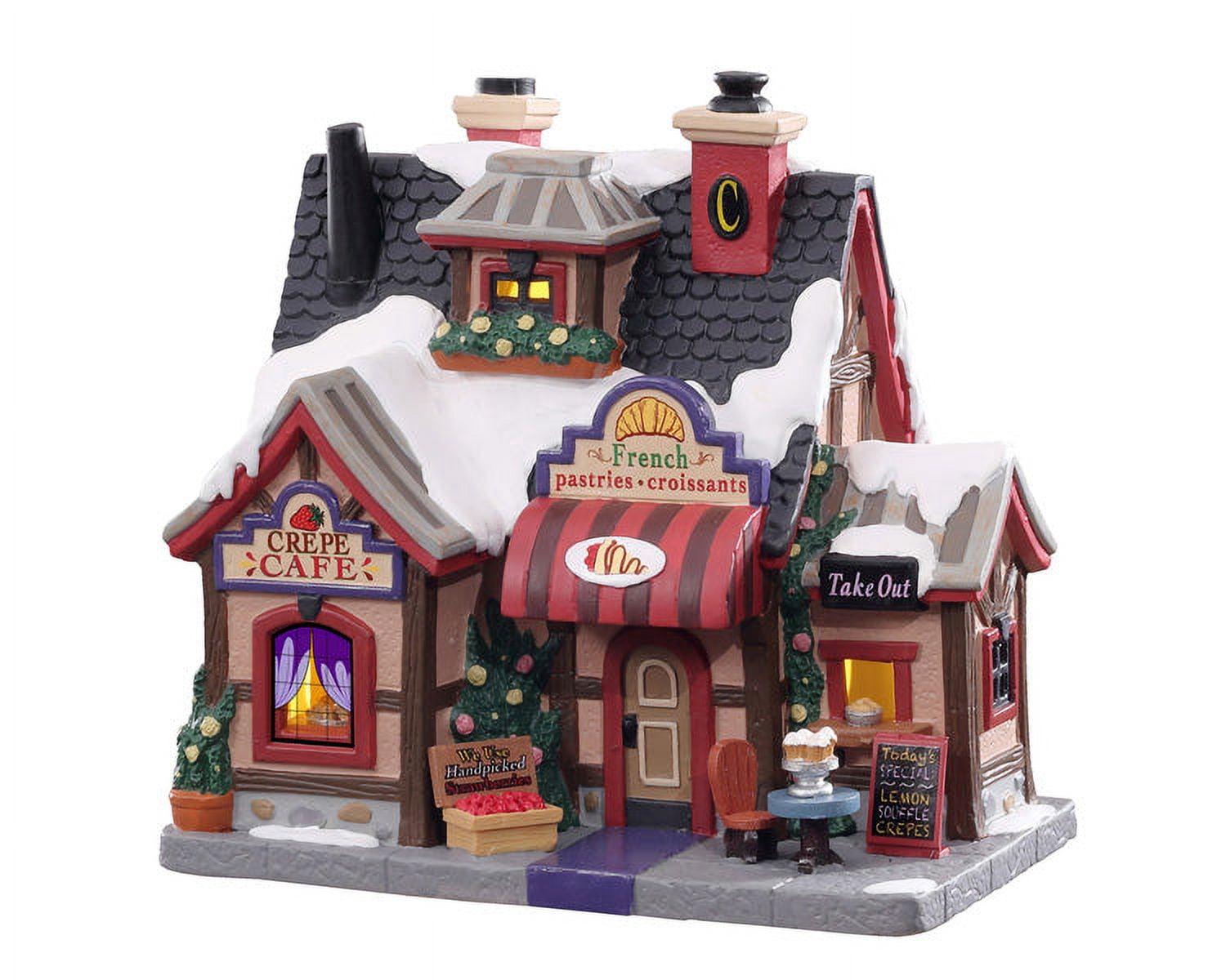 Lemax Christmas Village Collection: Lighted Crepe Café Restaurant ...