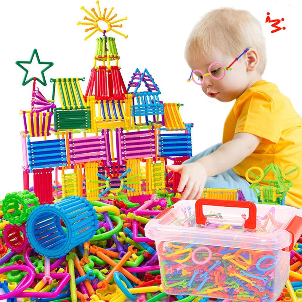 Lemical Kids 500 Pcs Building Toys Construction Building Blocks Bars ...