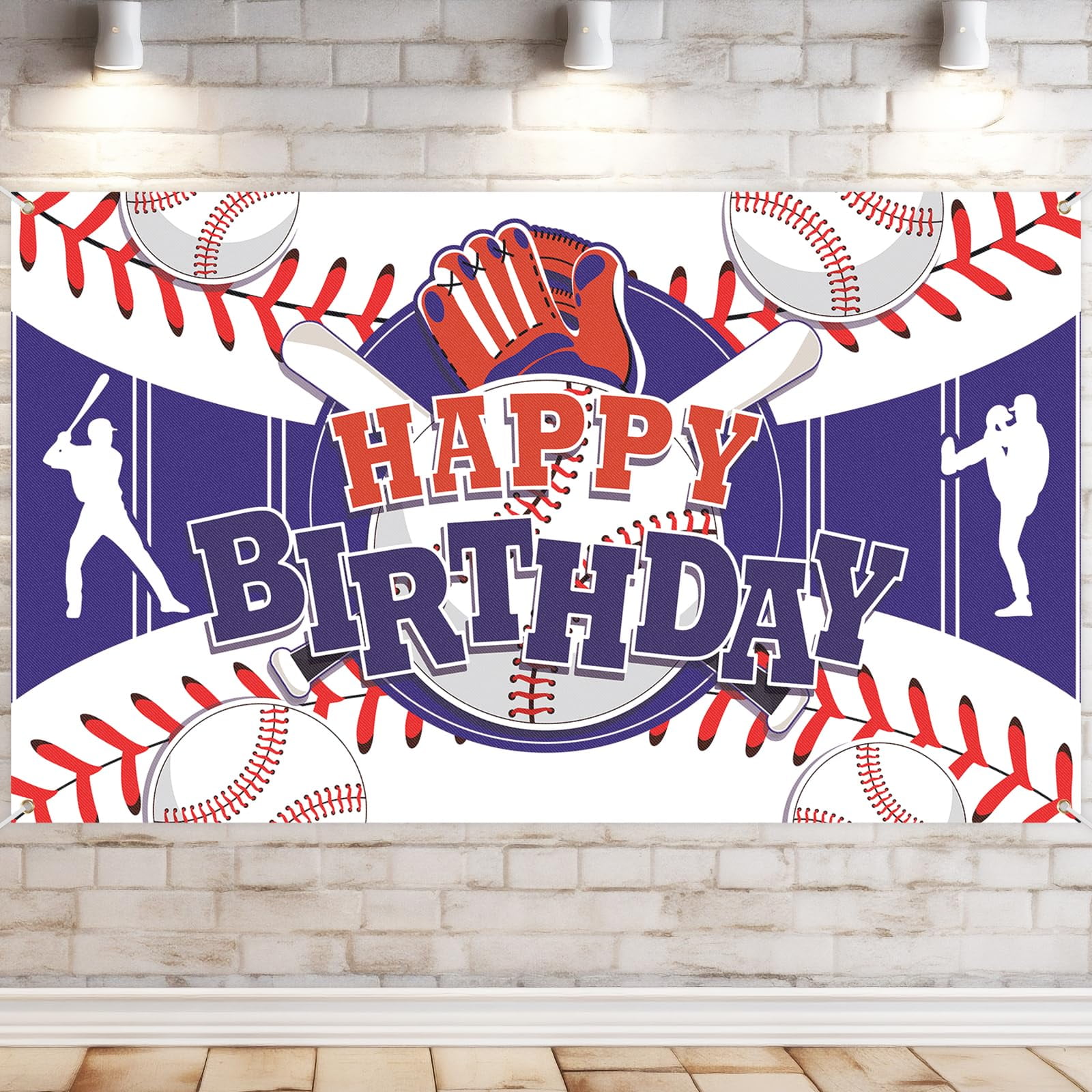 Lemicin Baseball Happy Birthday STF9 Backdrop Banner, 3.7 x 6.3ft ...