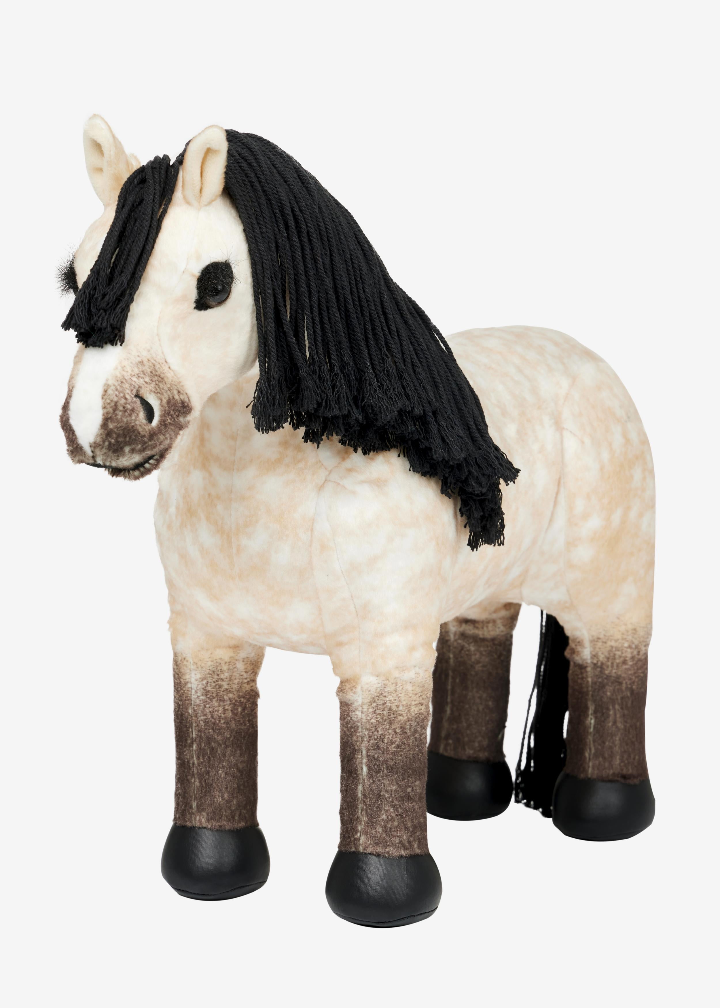 Ashley LeMieux Plush Dun Toy Pony, Flexible and Soft, Includes Stable ...