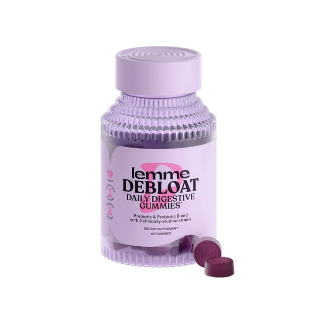 Lemme Debloat Daily Digestive Probiotic Vegan Gummies - 60ct - Walmart.com