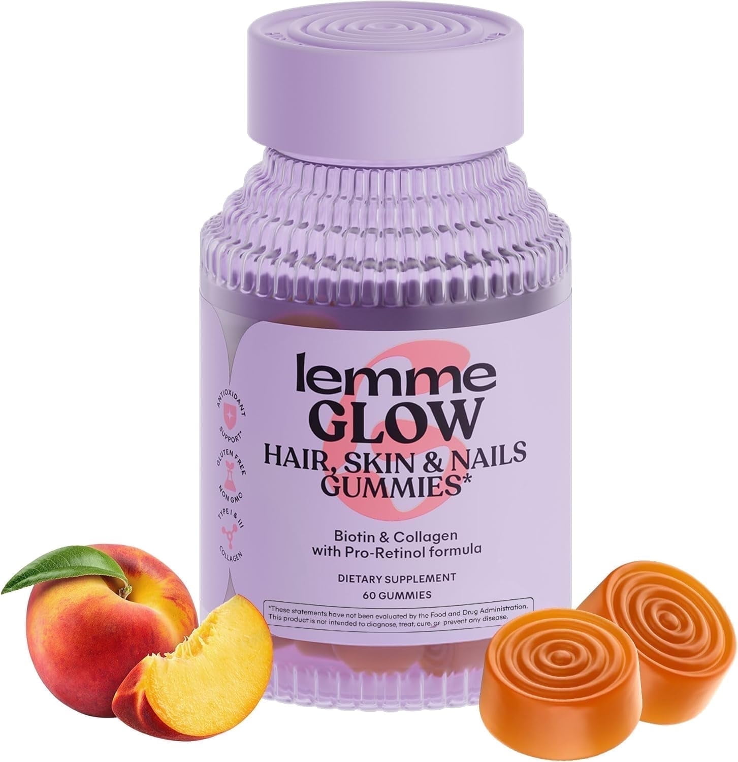 Lemme Glow Collagen Gummies for Thick Hair, Strong Nails & Healthy Skin ...