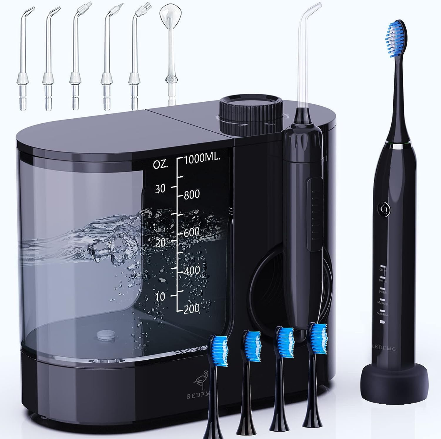 LemoHome Water Flosser & Ultrasonic Toothbrush Combo - Extra Capacity ...