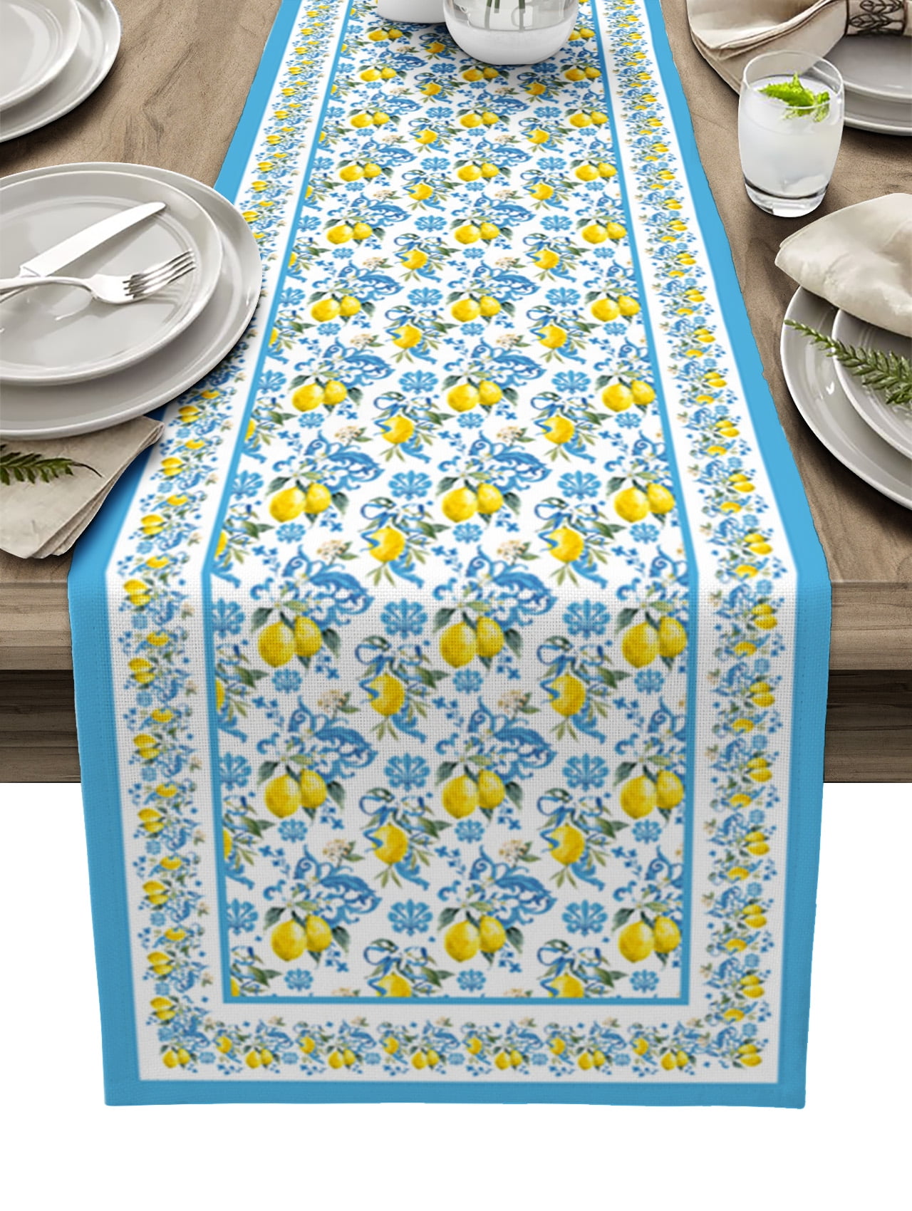 Lemon And Baroque ration Table Runner luxury Kitchen Dinner Table Cover ...