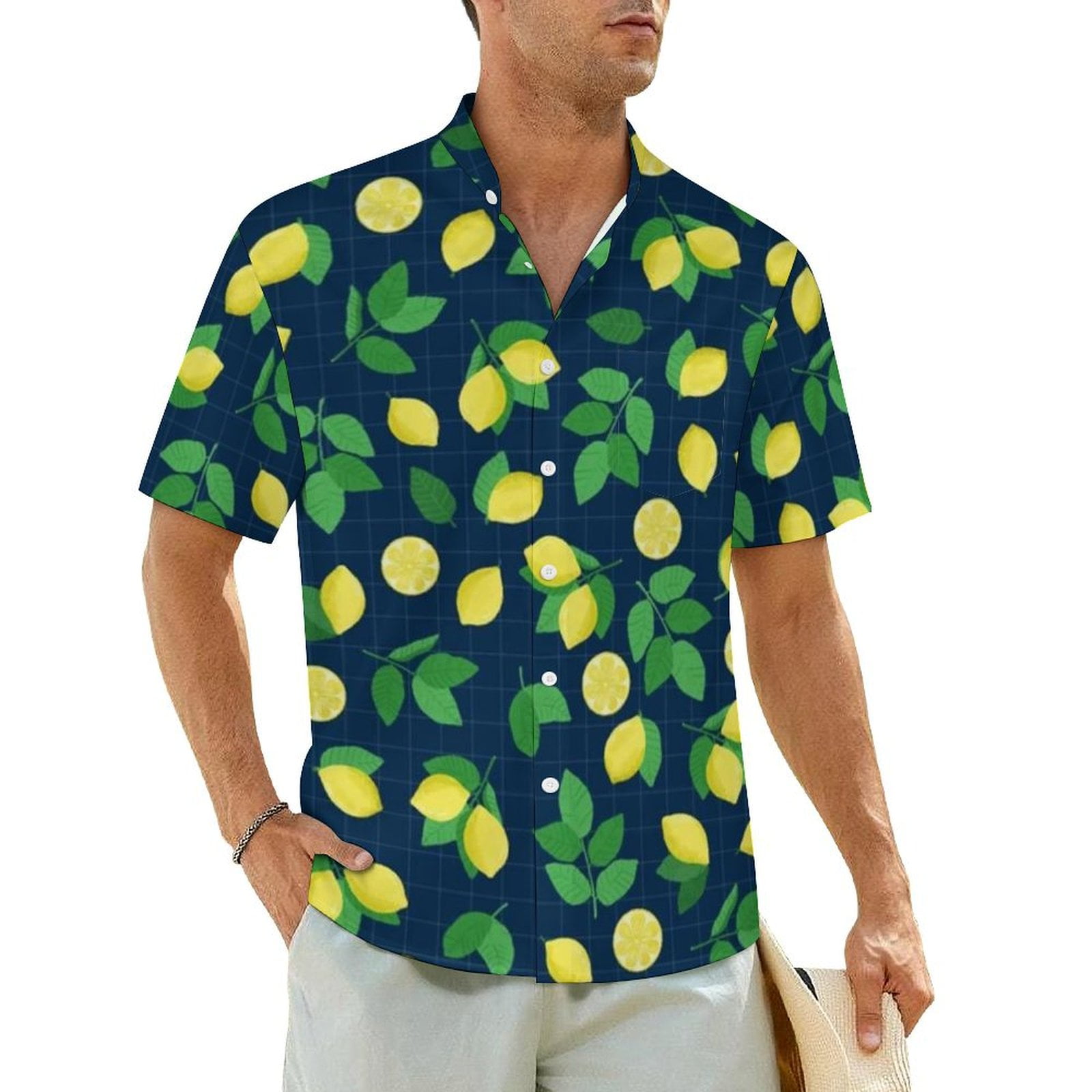 Lemon And Lime Beach Shirt Mens Bright Citrus Fruit Cool Casual Shirts ...