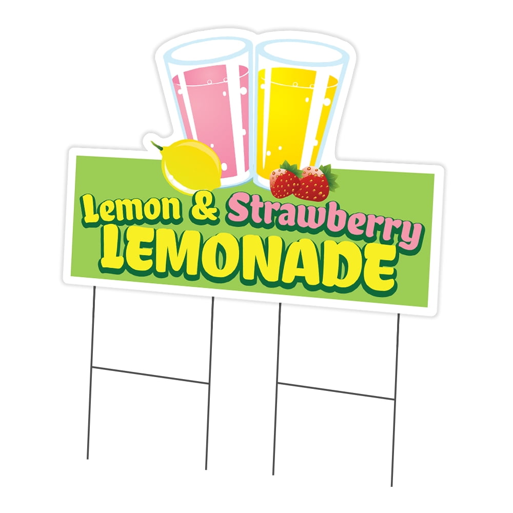 Lemon And Strawberry Lemonade 24" x 36" Yard Sign & Stake | Advertise ...
