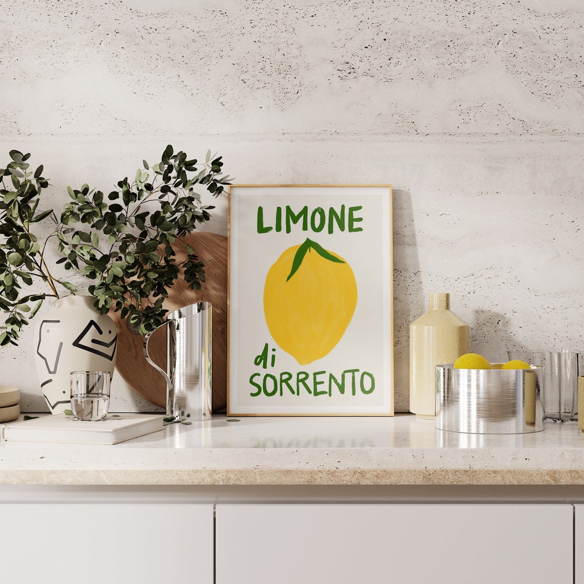 Lemon Art Print, Italian Travel Decor, Citrus Fruits Summer Kitchen ...