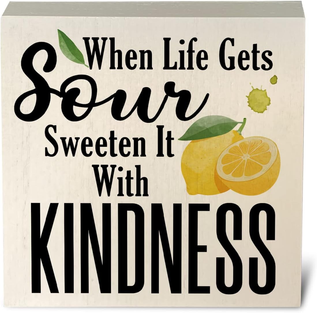Lemon Artwork Wood Box Sign Rustic Farmhouse Style When Life Gets Sour ...