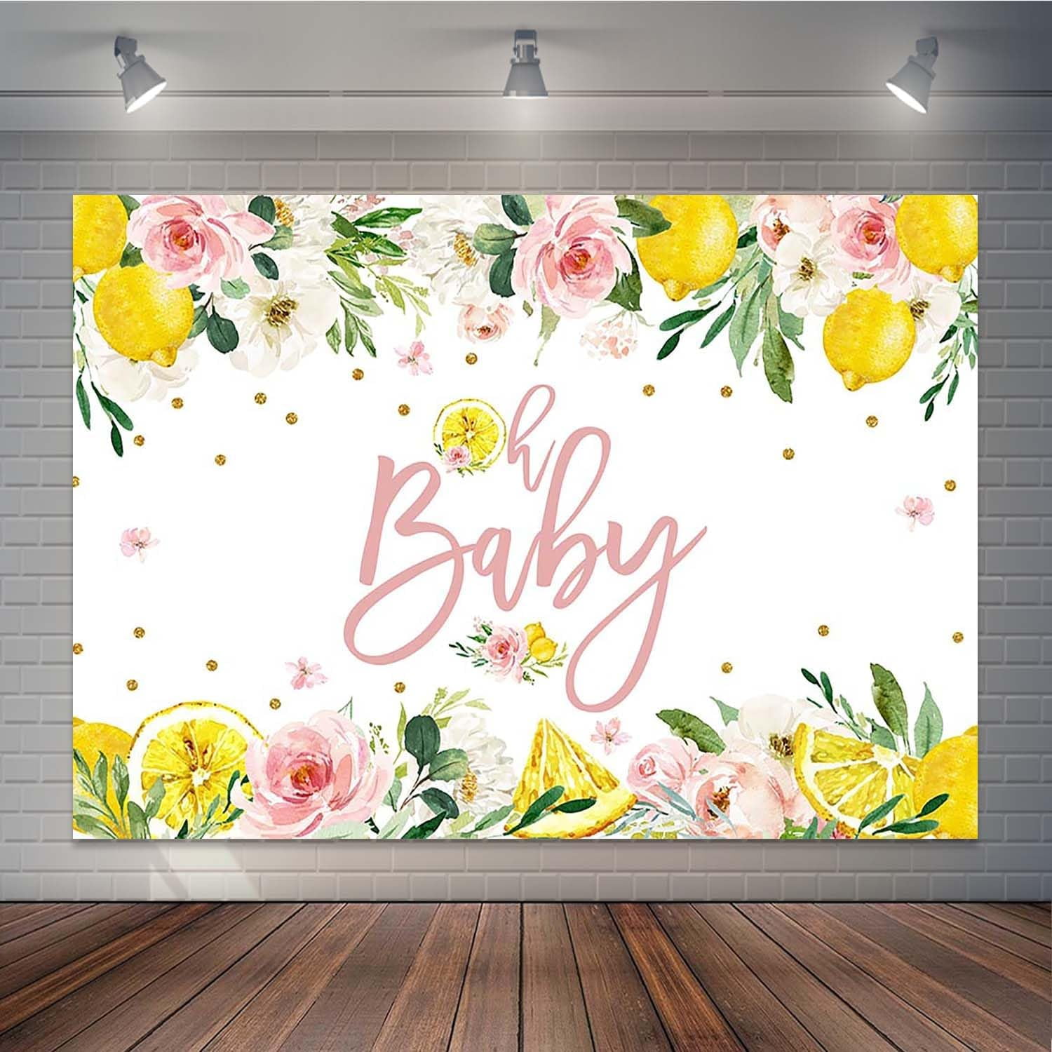 Lemon Baby Shower Backdrop Summer Fruit Oh Baby Photography Background ...