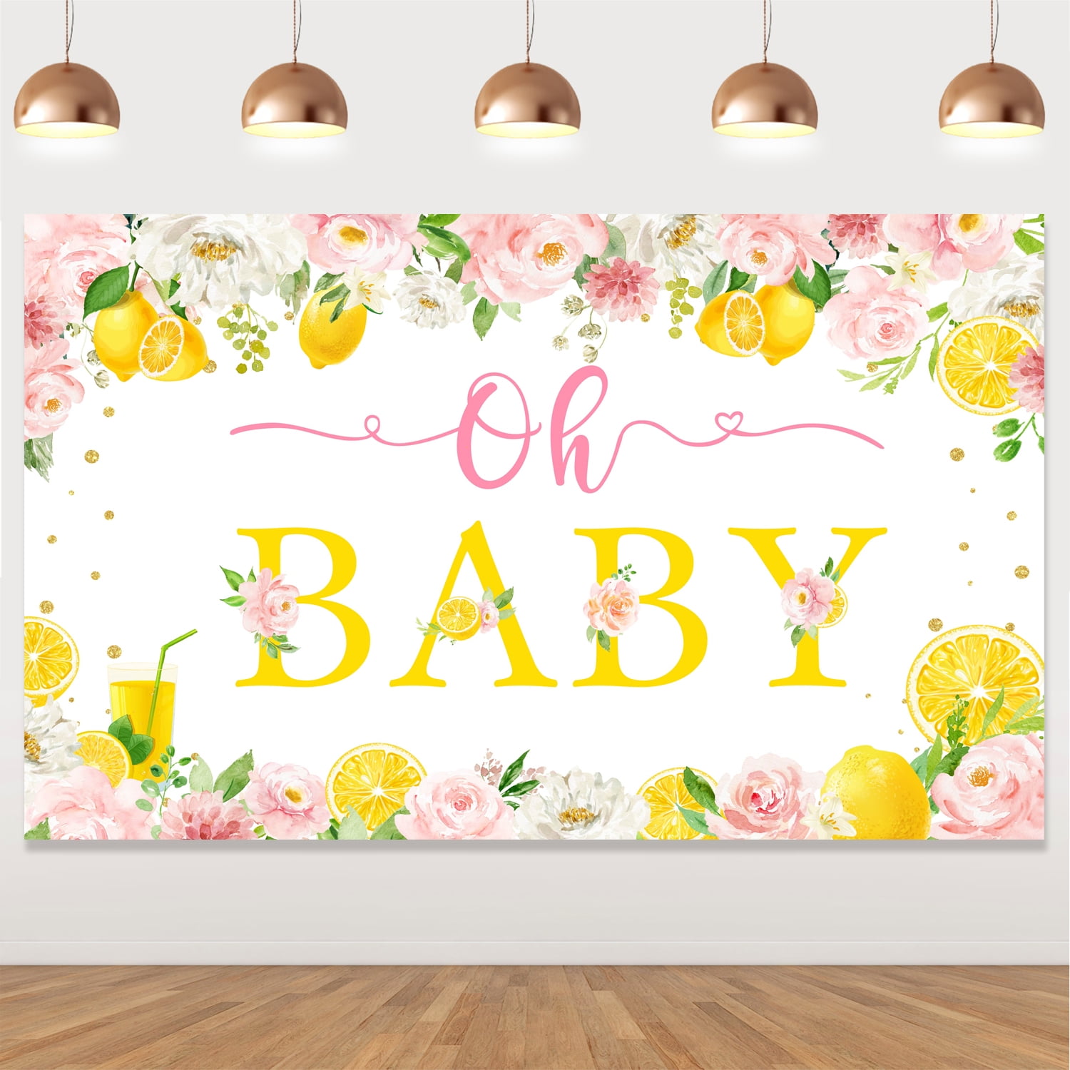 Lemon Baby Shower Decorations for Girl Oh Baby Lemon Backdrop Lemonade ...