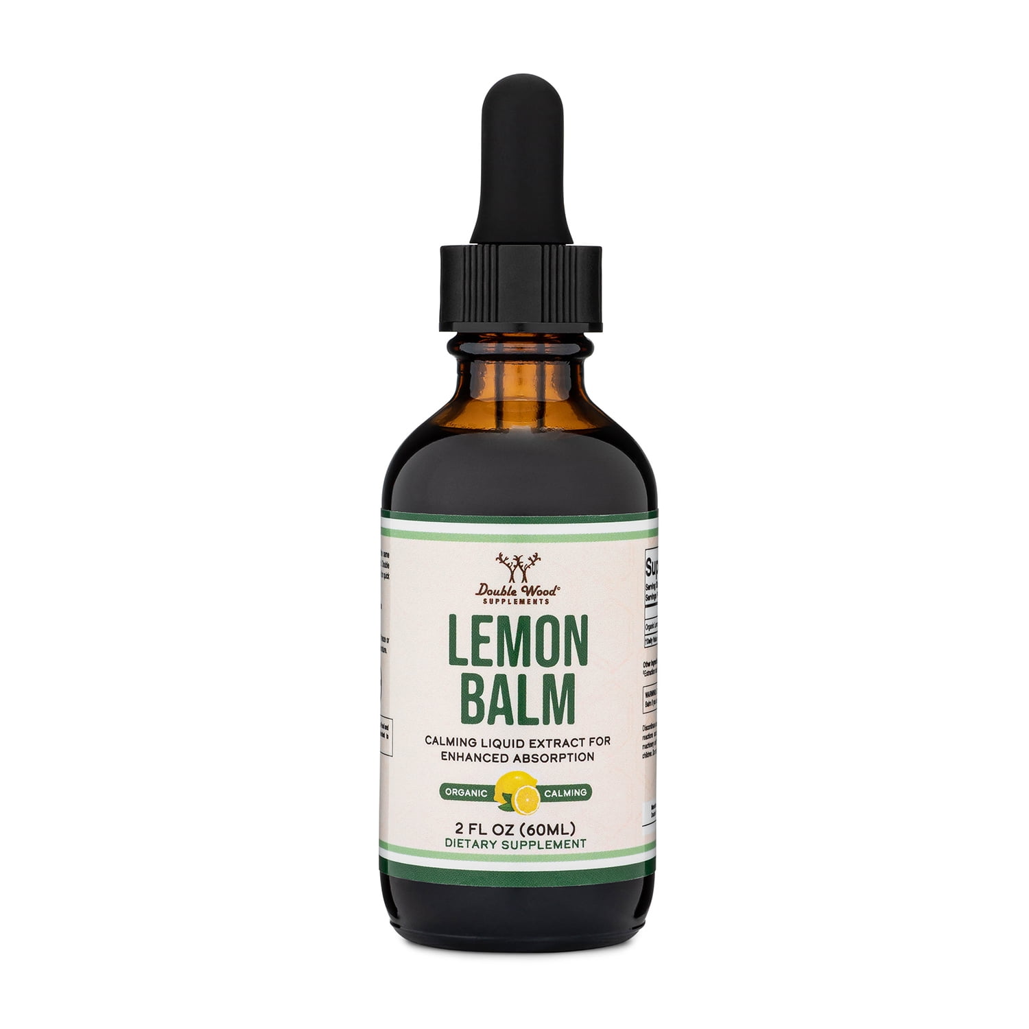 Lemon Balm Drops, Supports Anxiety & Stress, 60 mL, Double Wood ...