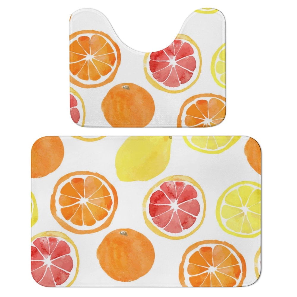 Lemon Bathroom Rugs Set 2 Pieces, Bathroom Set - Quick Drying Bath Mat ...