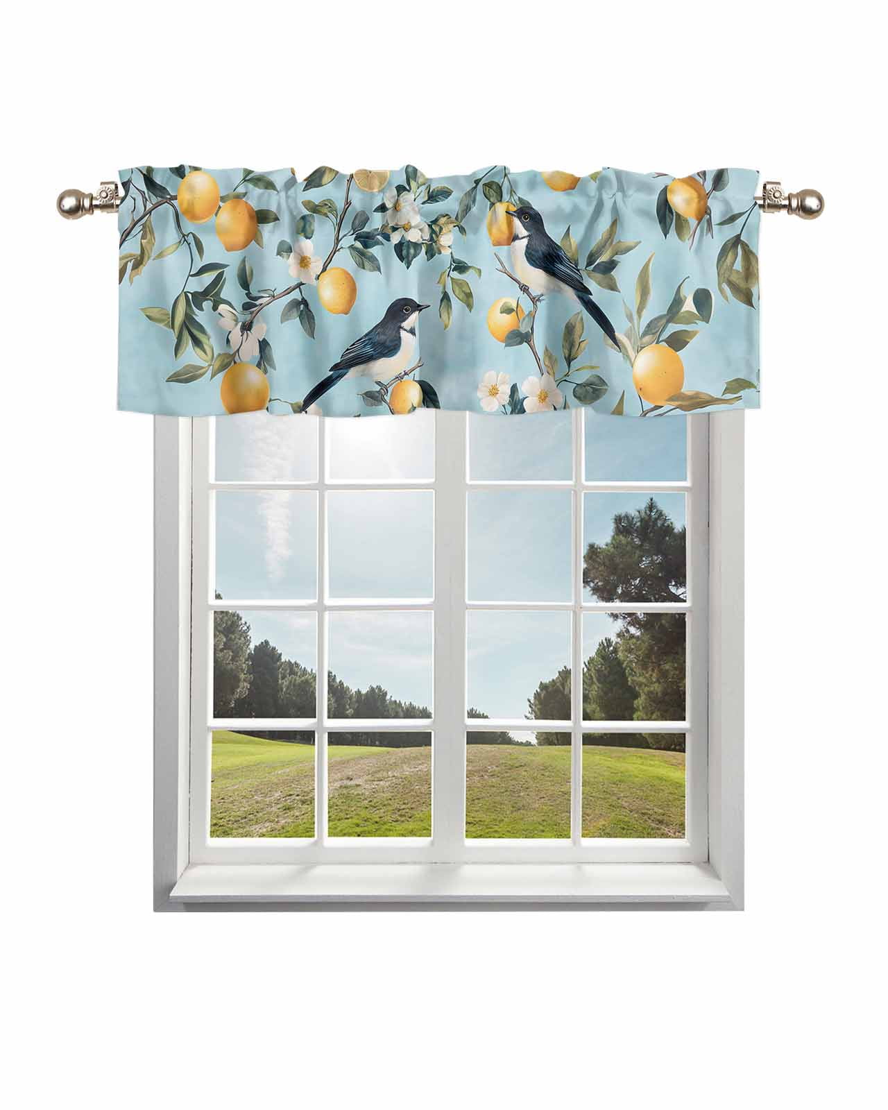 Lemon Bird Curtain Valance for Windows/Living Room/Kitchen/Bathroom ...