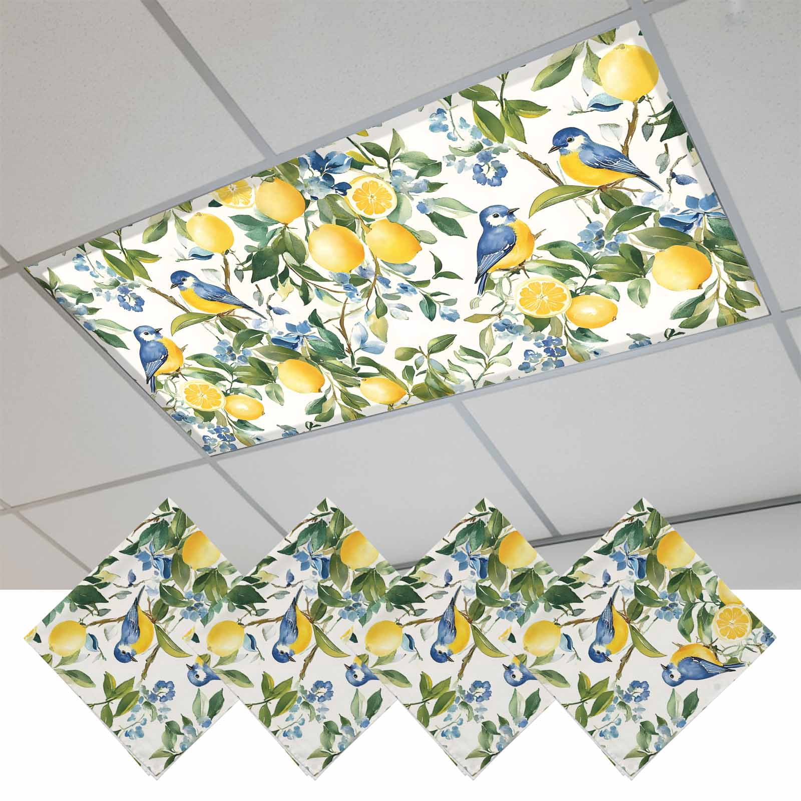 Lemon Bird Magnetic Fluorescent Light Covers for Ceiling Lights 2x4Ft ...