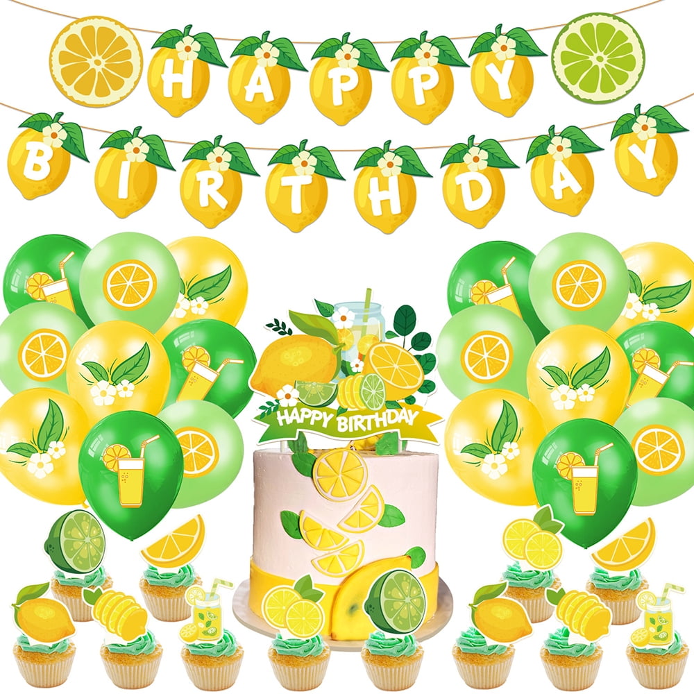 Lemon Birthday Party Decorations Fruit Theme Party Set Kids Adults ...