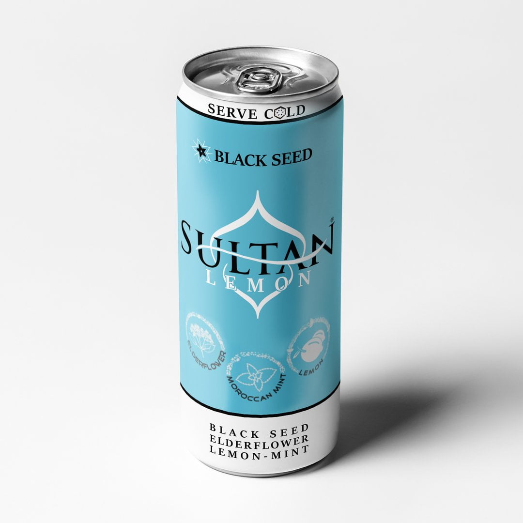 Lemon - Black Seed Infused Carbonated Beverage, 8.4 fl oz - 24 Pack by Sultan Drinks - Walmart.com