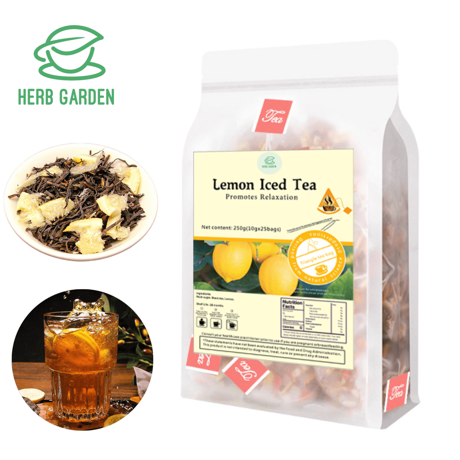 Lemon Black Tea Natural Fruit Tea with Lemon peels Loose Leaf Rich ...
