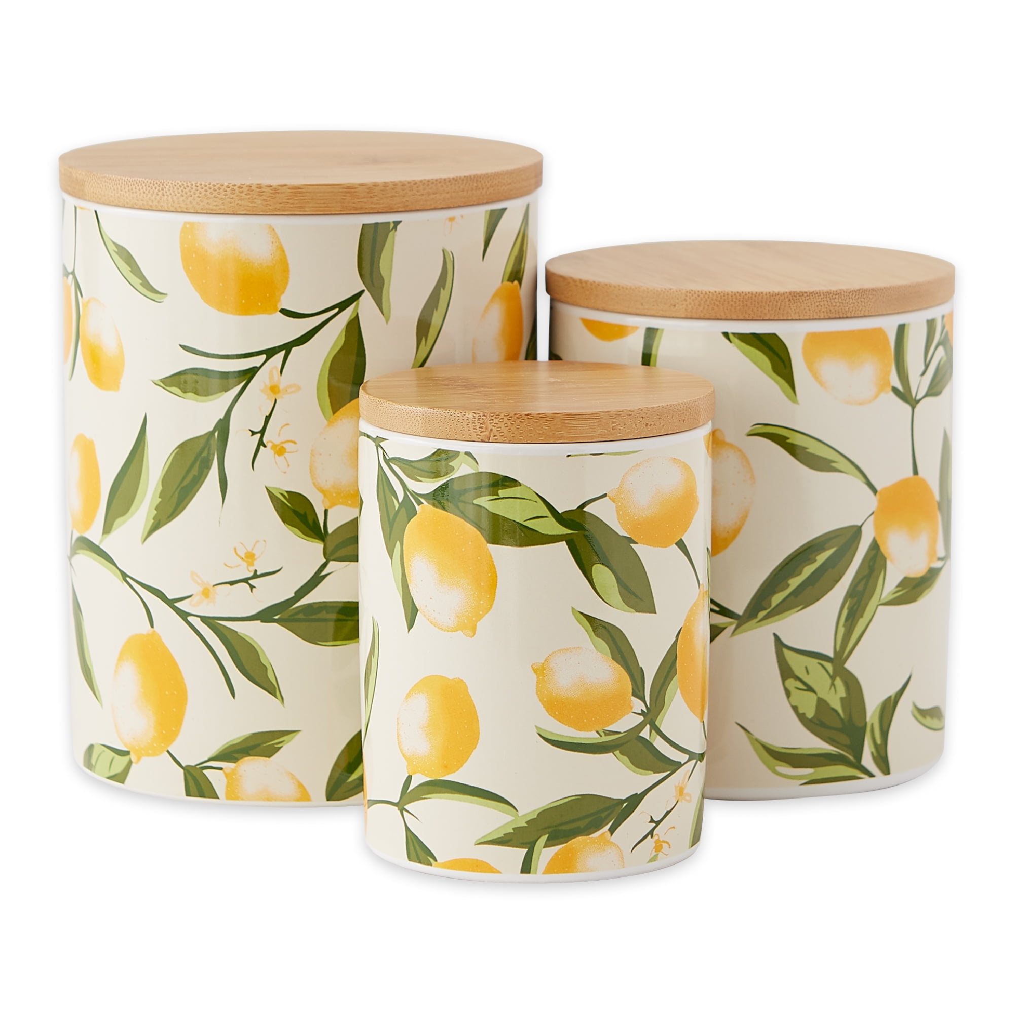 Lemon Bliss Ceramic Canister 3 Piece - Walmart.com