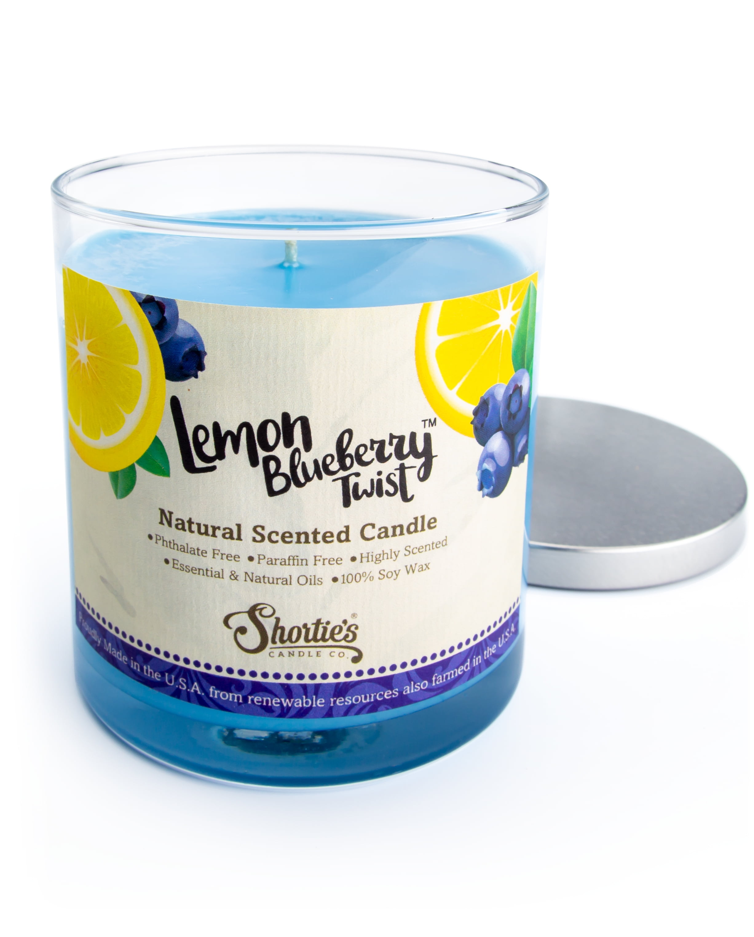 Lemon Blueberry Twist Scented Natural Soy Candle, Essential Fragrance ...