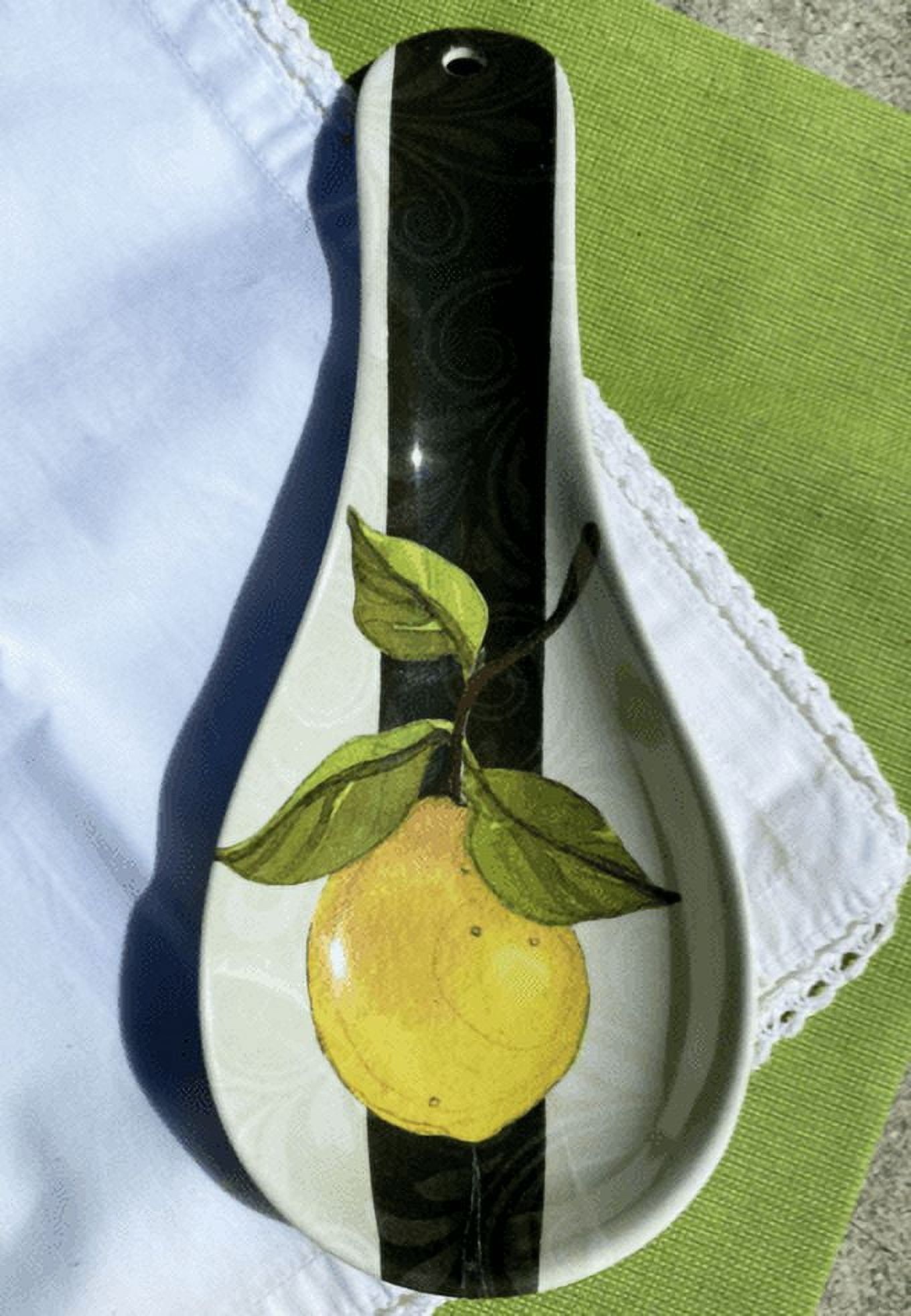 Lemon Branch Citrus Spoon Rest SET OF 2 Indoor Outdoor Made of Bamboo ...