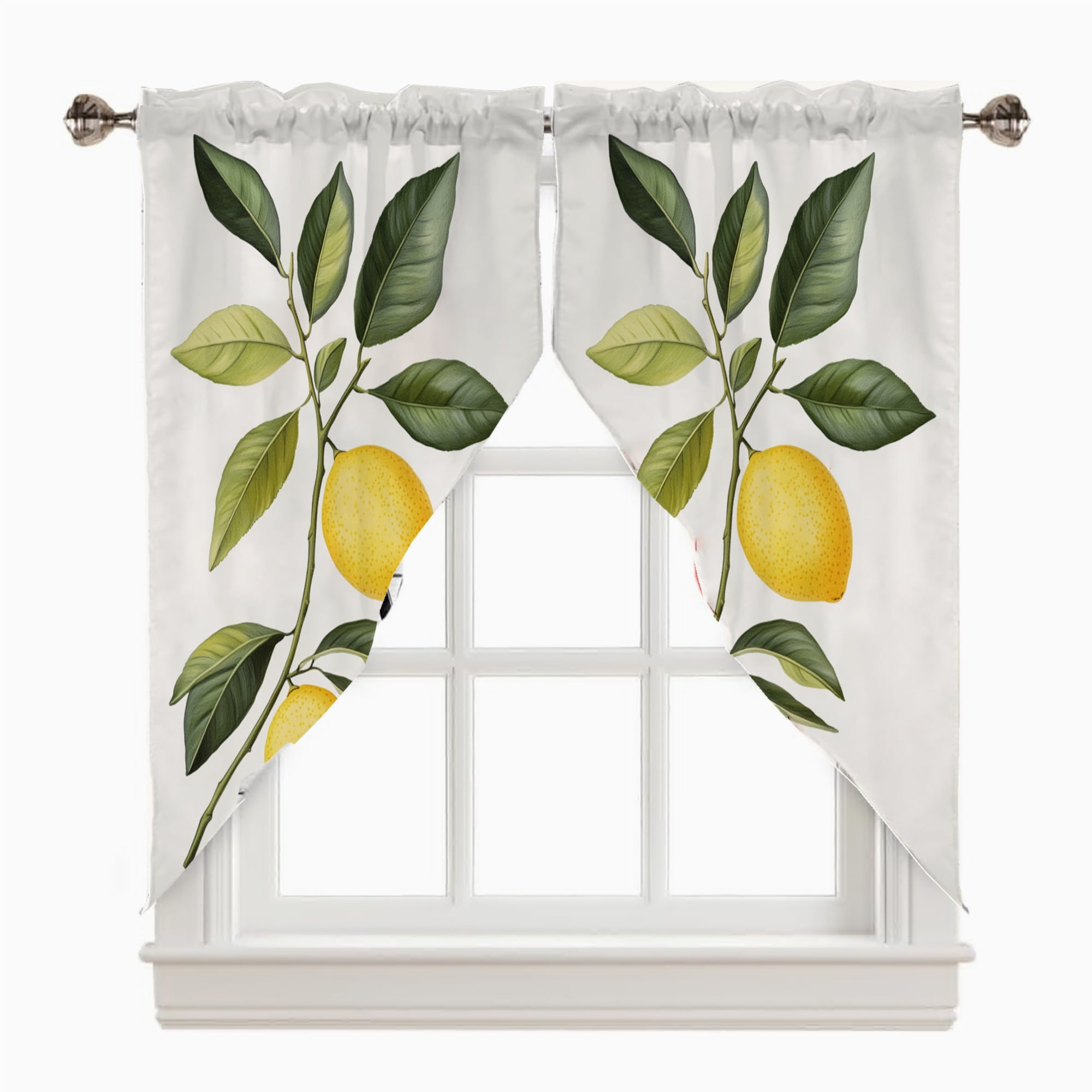Lemon Branch Illustration (5) Curtains Swag Valance Rod Pocket Kitchen ...