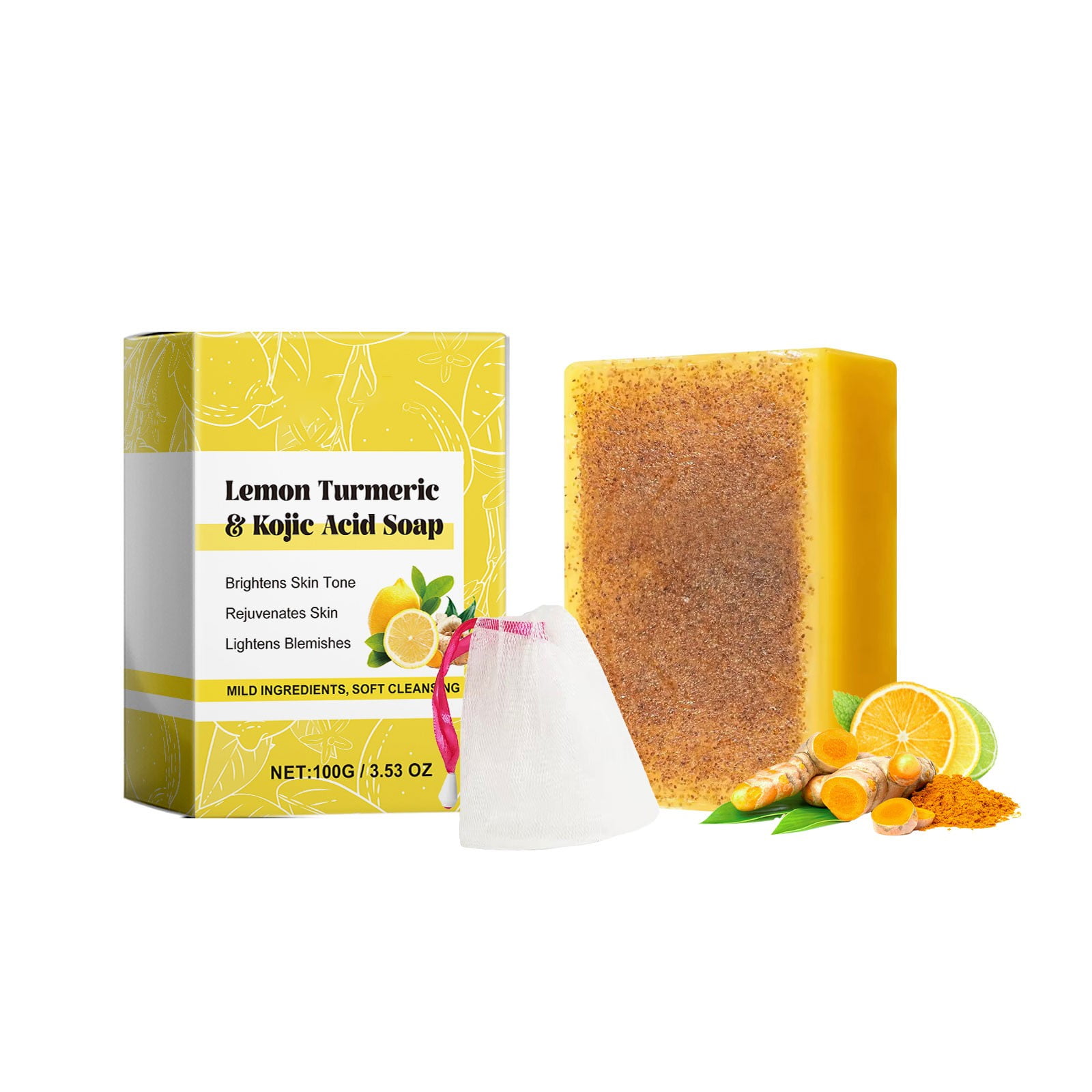 Lemon Brightening Kojic Soap Mild Cleansing Moisturizing Refreshing ...