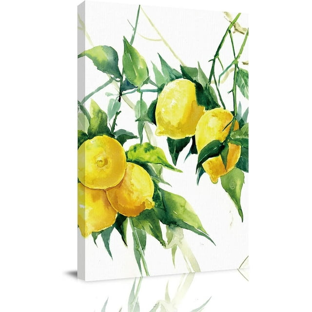 Lemon Canvas Wall Art Decor for Kitchen Bathroom Sunmer Yellow ...